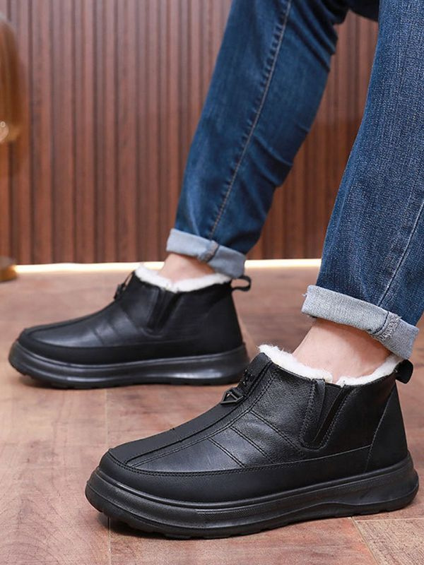 Ботинки Мужской KERNA черный сапфир, размер 42 Зима Без застёжки Без каблука Ленты декоративные ...