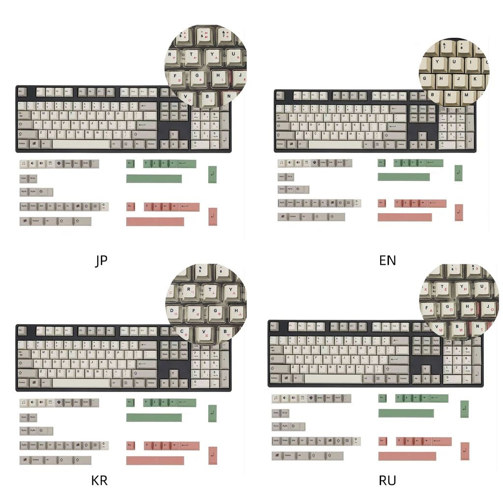 149 клавиш Ретро Набор Кейкапов Английский/Корейский/Японский/Русский ...