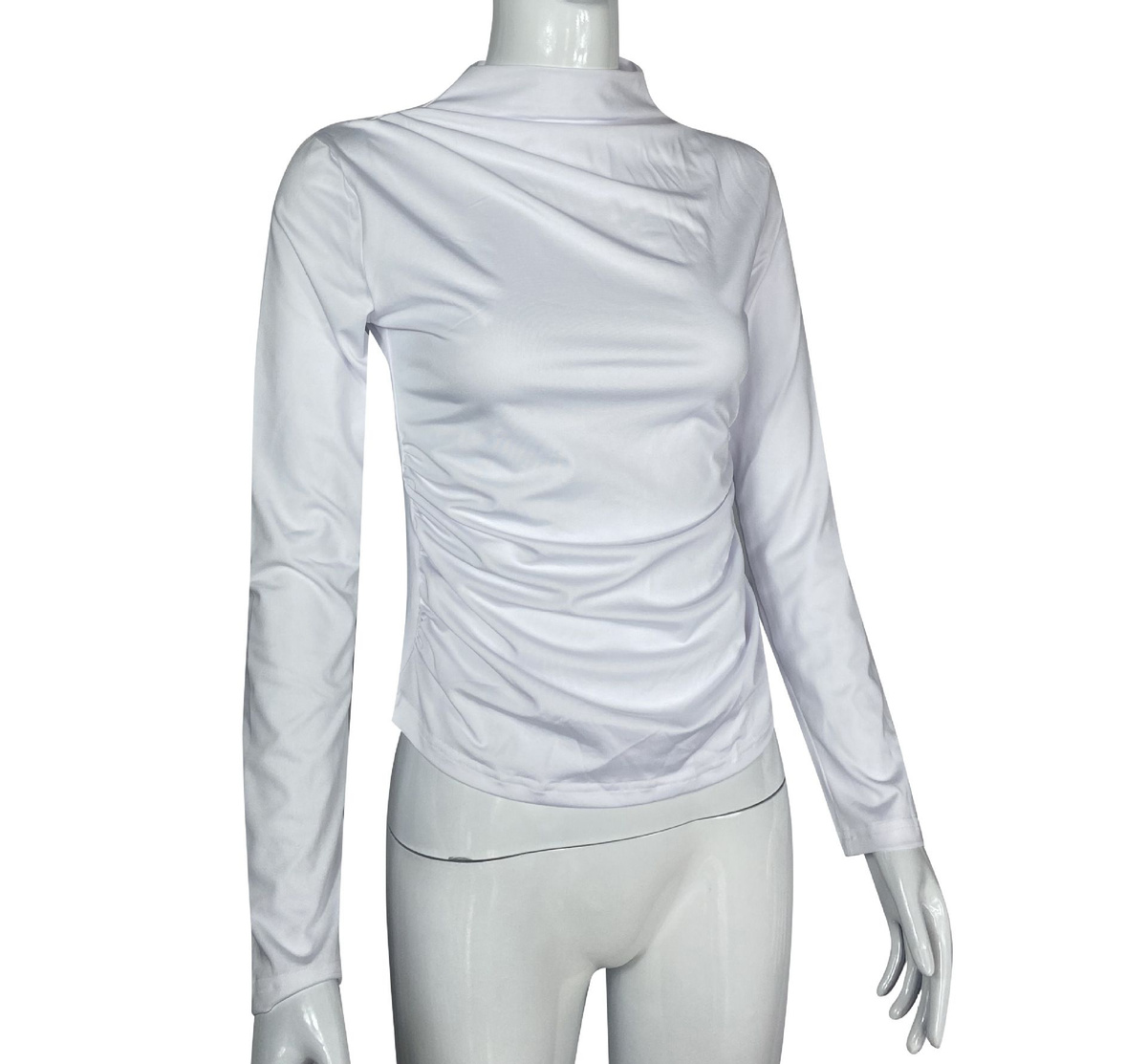 Лонгслив Женский ZinBee серый Длинный, размер 44 Штапель Разрезы облегающий Другое Повседневный ...