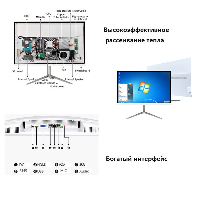 hongming 19" Моноблок (Intel Core i3-3110M, RAM 8 ГБ, SSD 256 ГБ, Intel ...