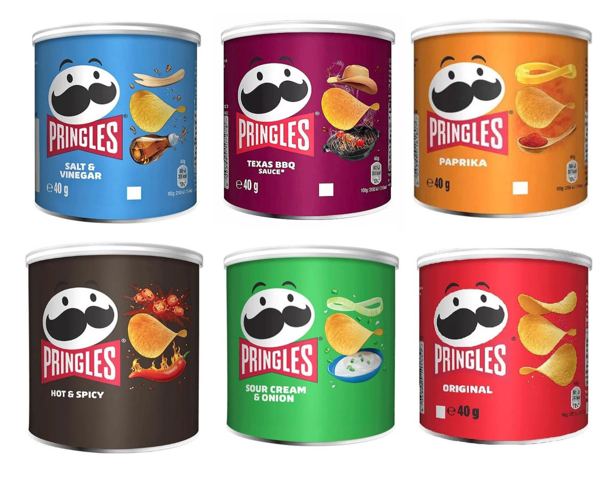 Чипсы Pringles 6 вкусов по 40гр №6 купить на OZON по низкой цене (2884279331)