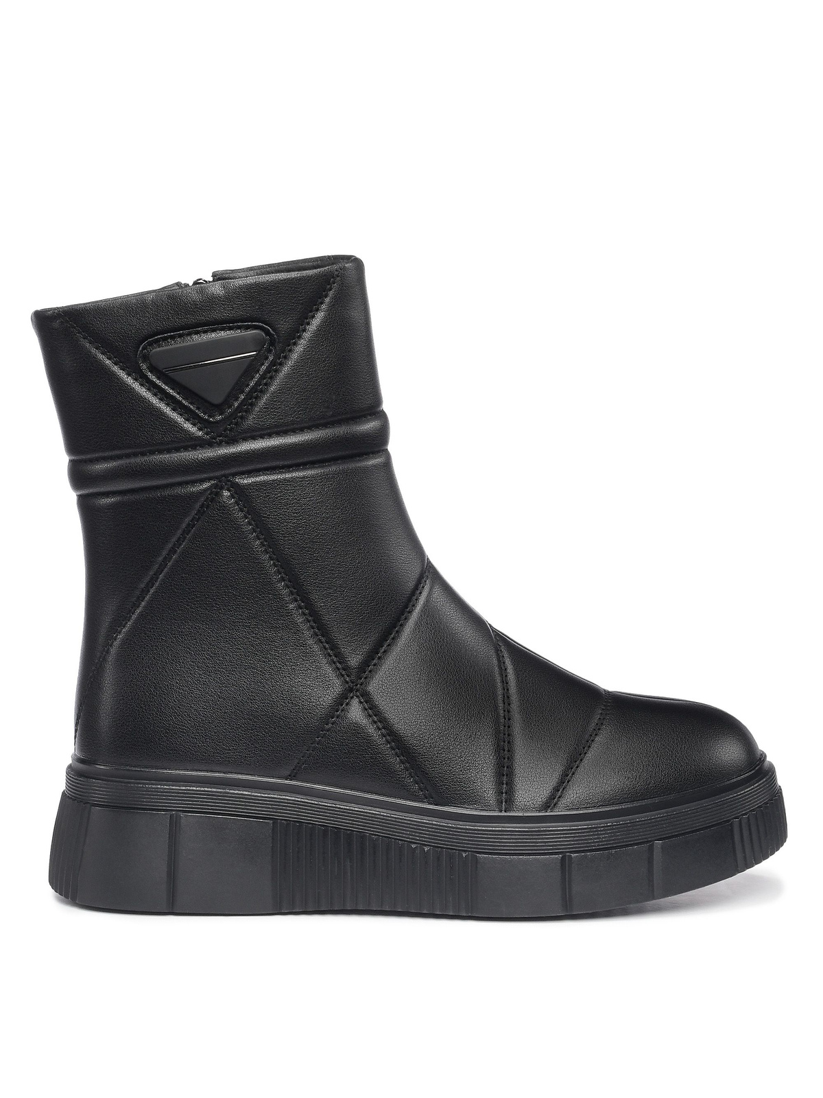 Дутики Женский Covani черный каменный, черный Натуральная кожа Зима Без застёжки 6 Россия ...