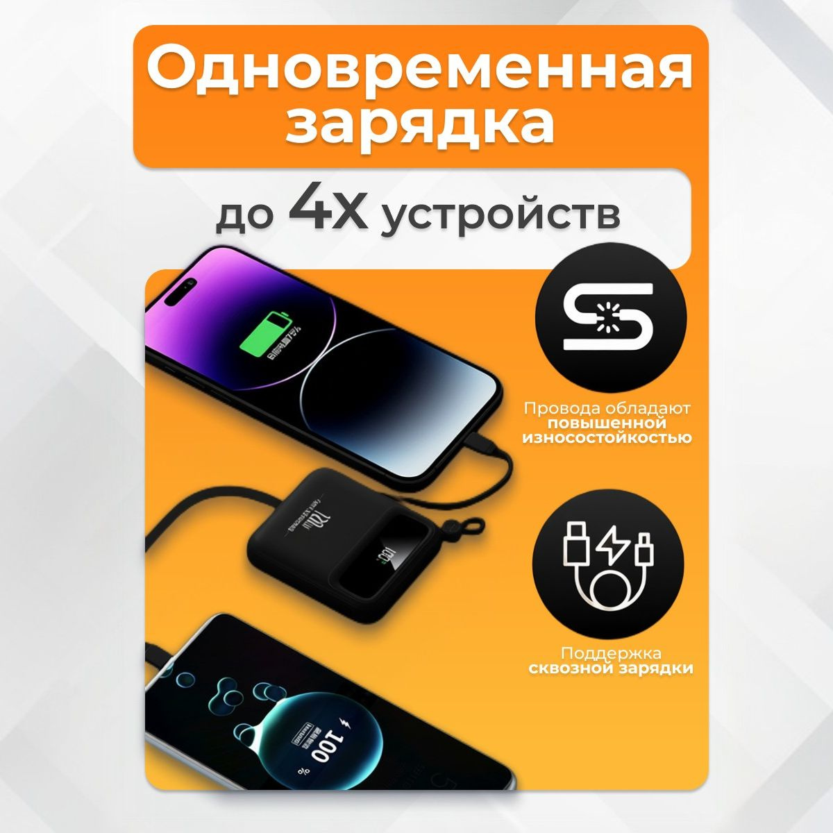 Внешний аккумулятор (Power Bank) ZOMN повербанки 10000 купить c ...