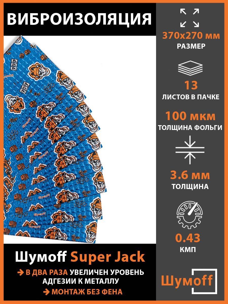 Плеяда Вибропоглощение Super Jack (13 листов) купить c доставкой на OZON по низкой цене (1610511581)