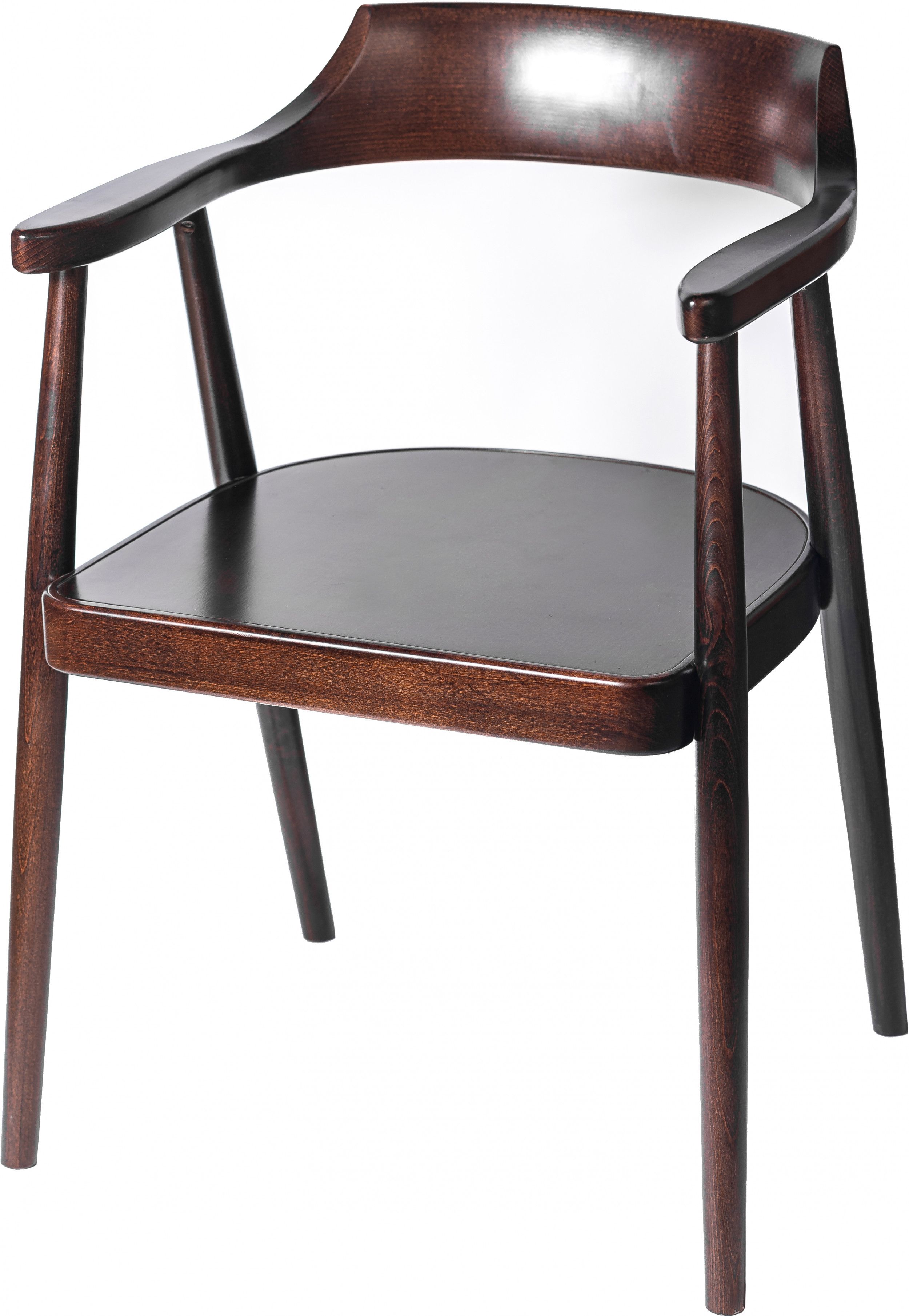 Ambe Стул деревянный с подлокотниками из массива бука Боэн темный орех ...