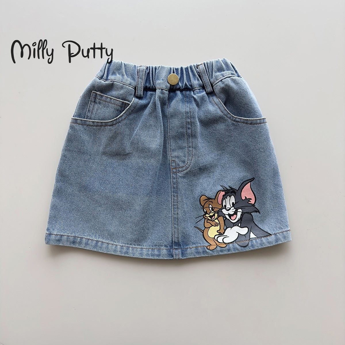 Юбка Девочки Milly Putty голубой прямая, размер 122 Резинка Мини ...