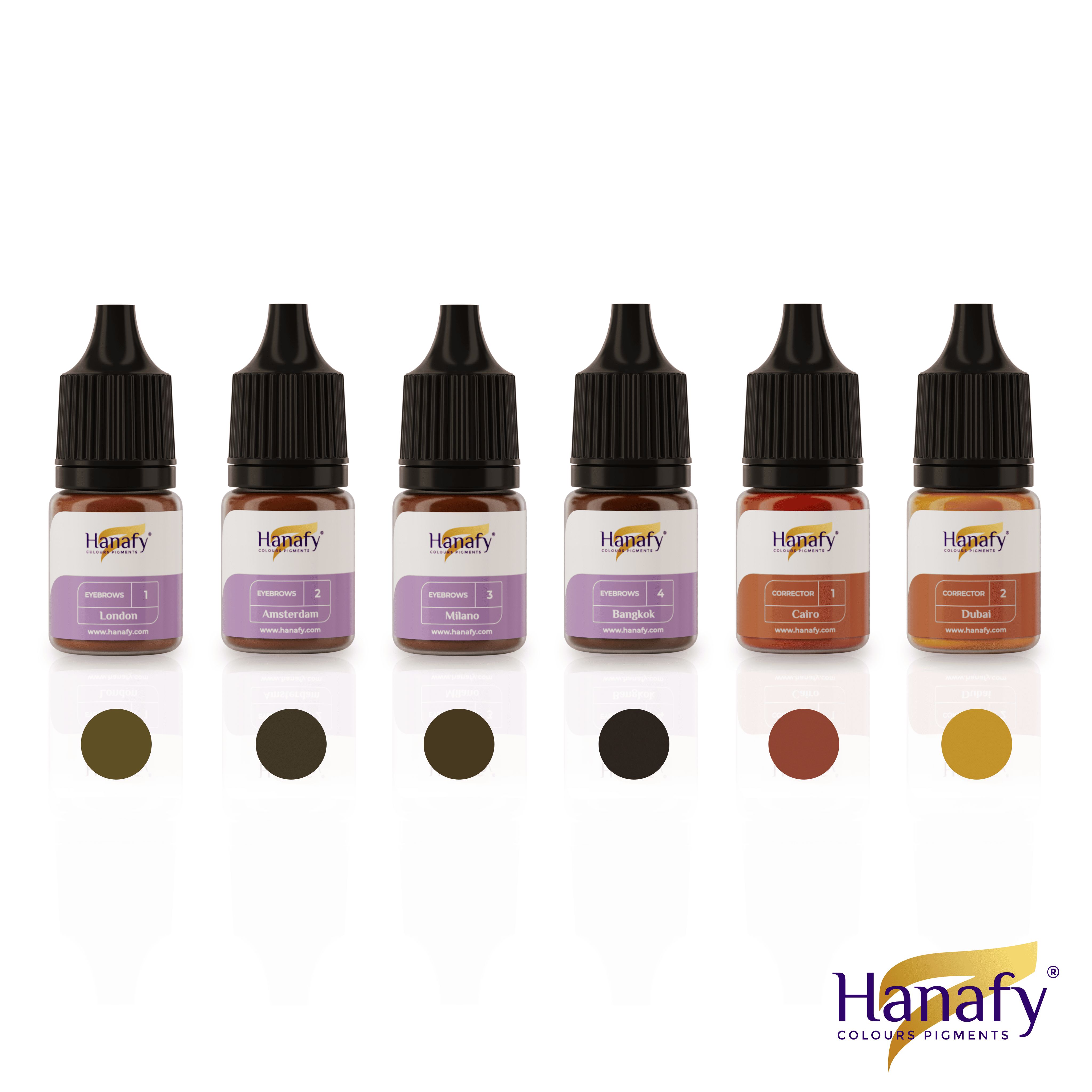 Сет минеральных пигментов перманентного макияжа бровей от Hanafy купить ...