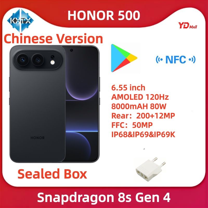 Смартфон Honor honor500 256 ГБ 12 ГБ Черный 6.55 OLED/AMOLED Honor ...