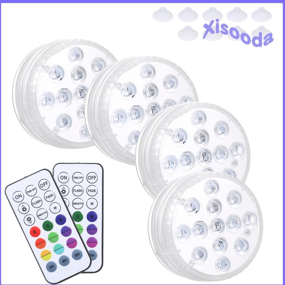 RGBW 13 LED лампа, водонепроницаемая IP68, с 2 пультами, для украшения ...