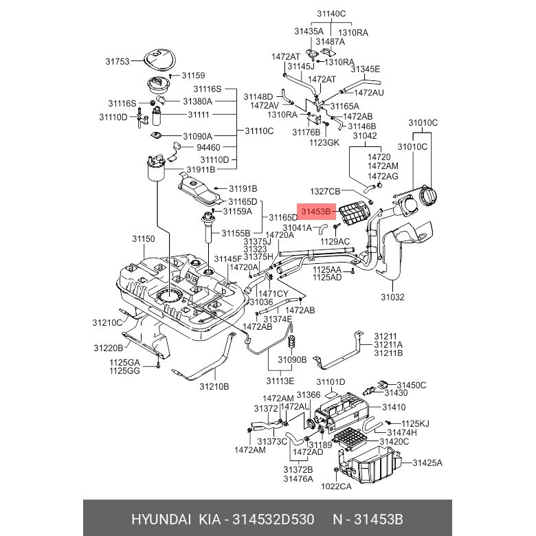 Фильтр воздушный топливной системы HYUNDAI-KIA-MOBIS 31453-2D530 купить ...