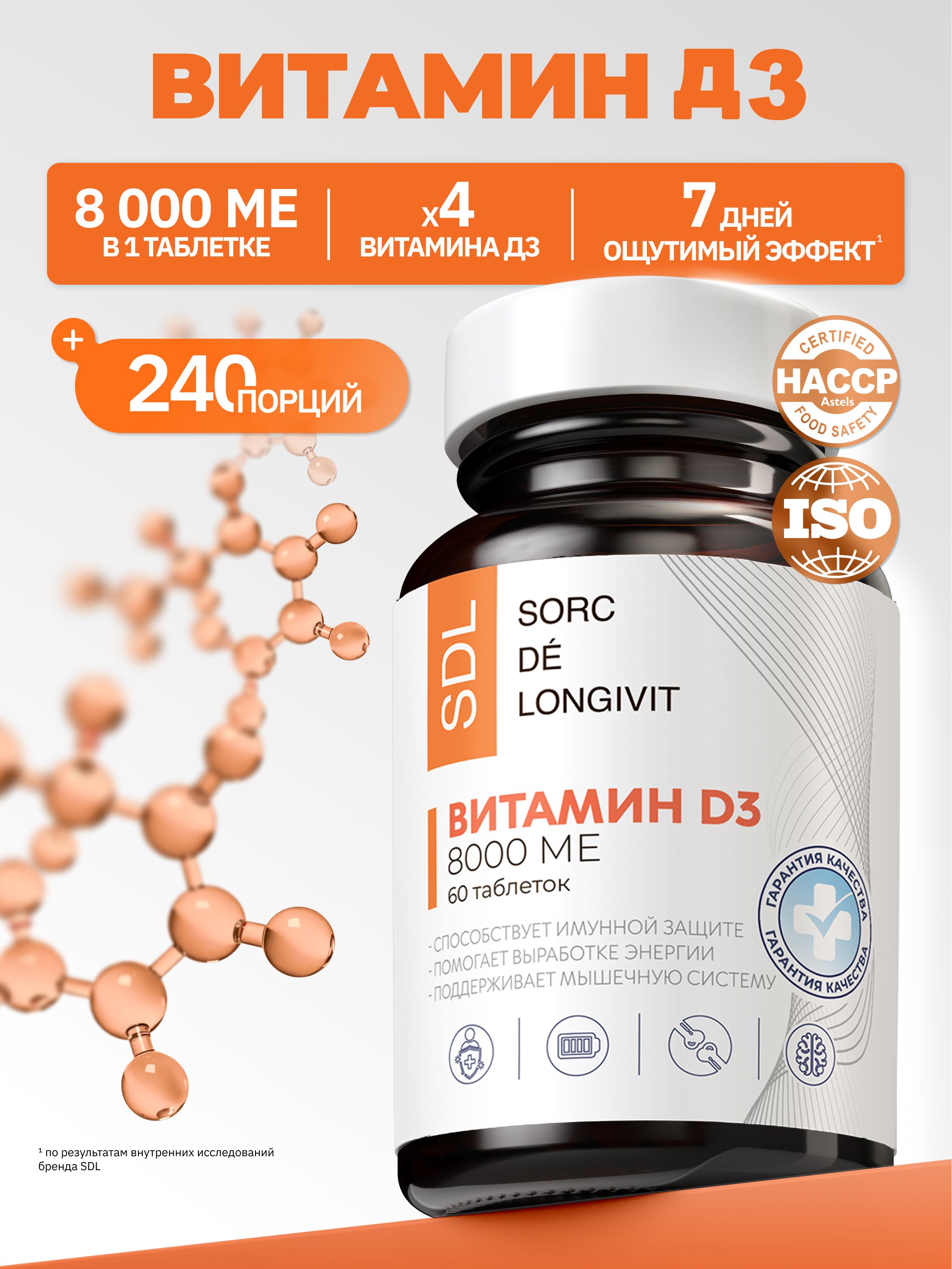 Витамин Д 8000 МЕ, Витамин Д3 SDL / СДЛ ( Vitamin d3 ), для иммунитета ...
