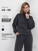Костюм спортивный Женский KVIN Повседневный двойка темно-серый, графит, размер 40, 42 Эластан ...