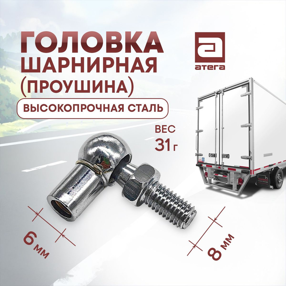 Головка шарнирная (проушина) высокопрочная сталь. Внешн резбма размер 8 ...