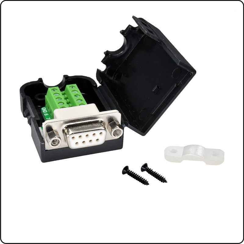 Разъём DB9 RS232 RS485 D-SUB в пластиковом кожухе с клеммной колодкой ...
