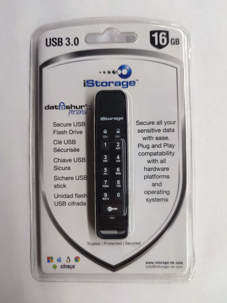 Устройство для хранения паролей iStorage крипто-флешка; Флеш-носитель ...