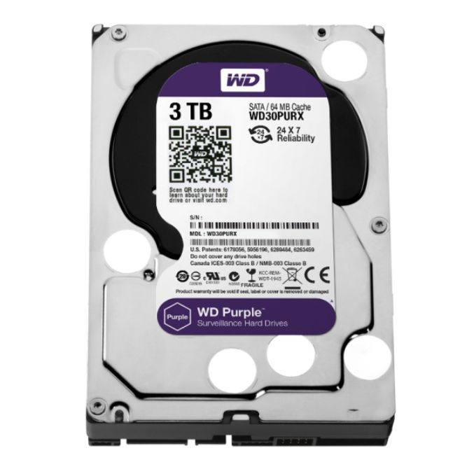 3.5" 3 ТБ Жесткий диск Western Digital Purple (WD30PURX) - SATA3 6.0 ...