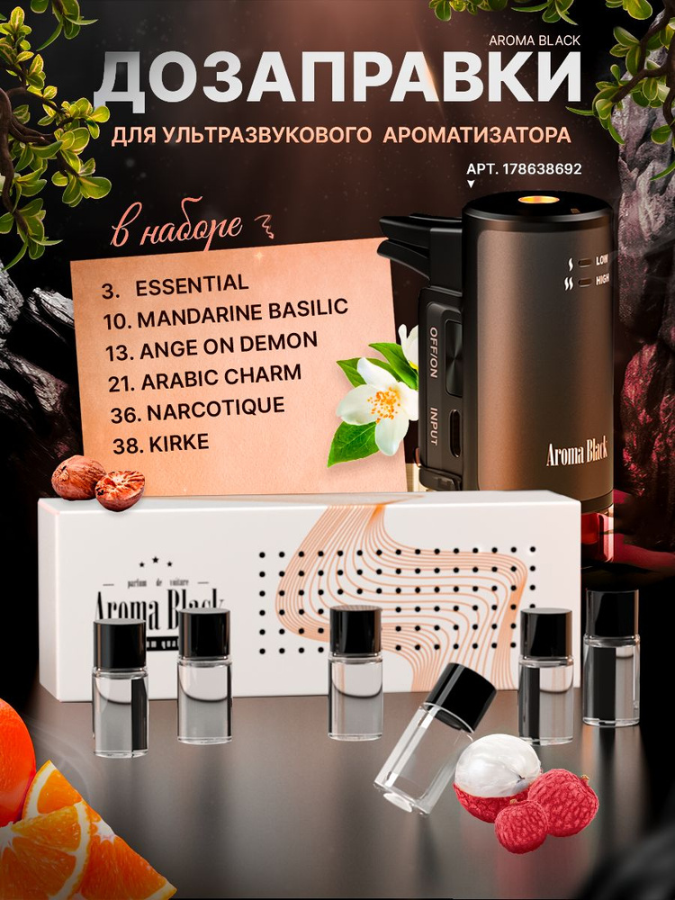 Aroma Black Ароматизатор автомобильный, Комплект дозаправок для ...