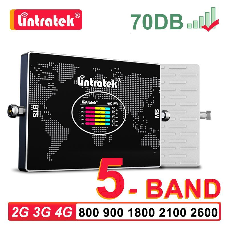 lintratek 2G 3G 4G усилитель сотовой связи Репитер 2G,3G,4G 800 900 1800 2100 2600 MHzкупить по ...