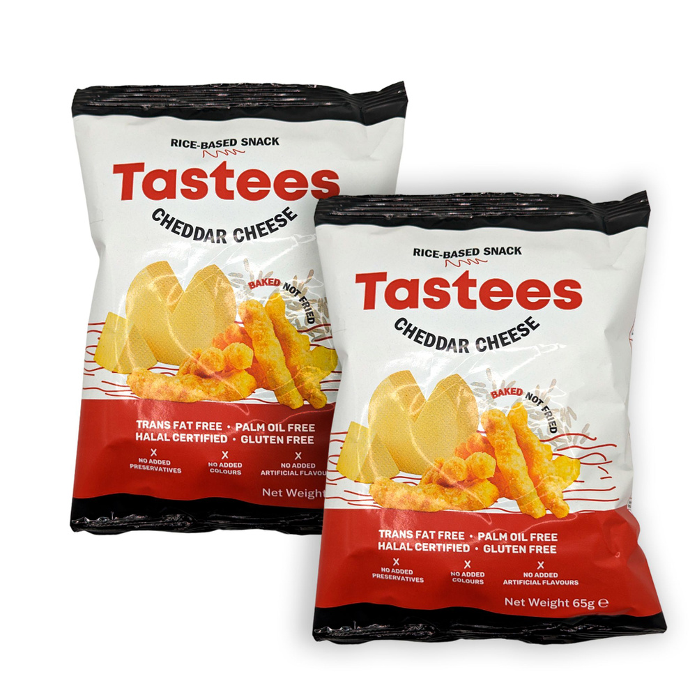 Чипсы рисовые Tastees Cheddar Ceese Сыр Чеддер 2 упаковки 65г Импорт из ...