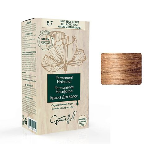 GRACEFUL Краска для волос GRACEFUL PERMANENT HAIRCOLOR, № 8.7 Светло ...