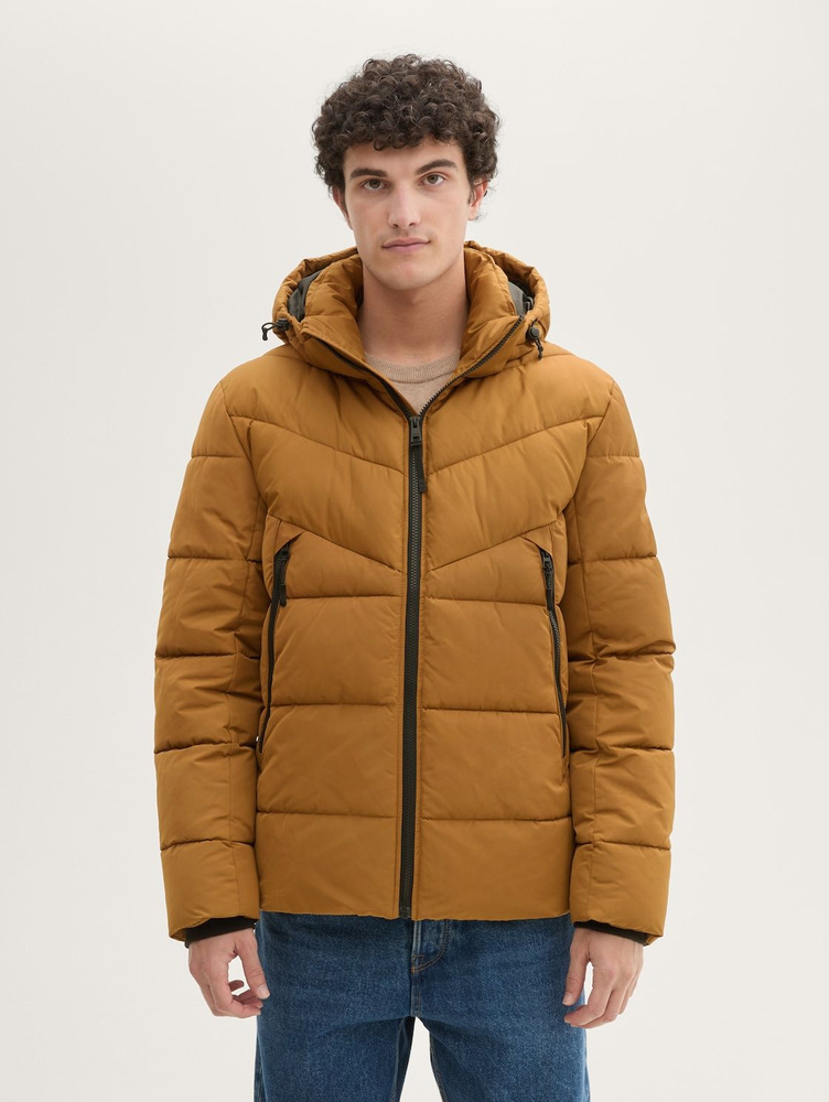 Куртка Мужской Tom Tailor горчичный Полиэстер, размер 48 Длинный Демисезон Полиэстер Камбоджа ...