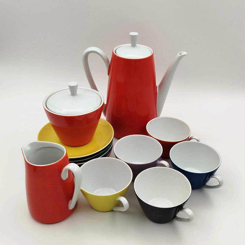 Кофейный набор на 5 персон, фарфор крытье, Kahla, Германия, 1970-1990 гг купить на OZON по ...