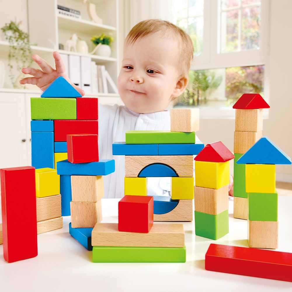 Деревянный конструктор HAPE, 51 элемент купить на OZON по низкой цене (182385421)