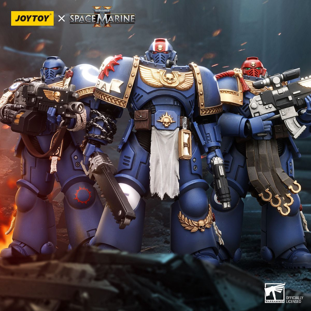 Подвижная фигурка JOYTOY Warhammer 40K Ultramarines Lieutenant Titus ...