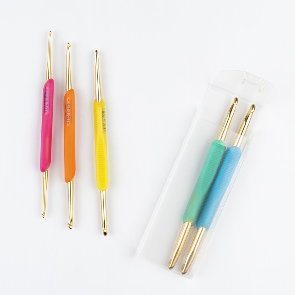 Набор двухсторонних крючков для вязания Raku-Raku/ 10 размеров ...