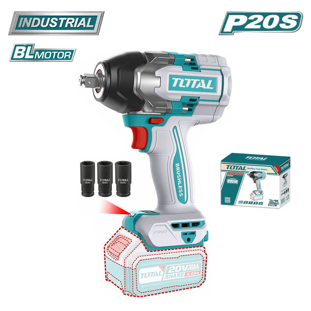 Гайковерт TOTAL TIWLI20401 купить на OZON по низкой цене (2430056871)