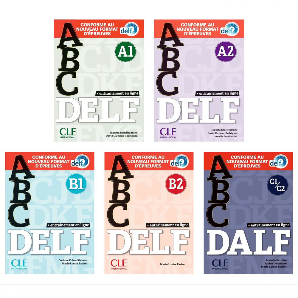ABC DELF A1-C2 (Комплект из пяти книг) Livre пособие для подготовки к экзамену по французскому ...