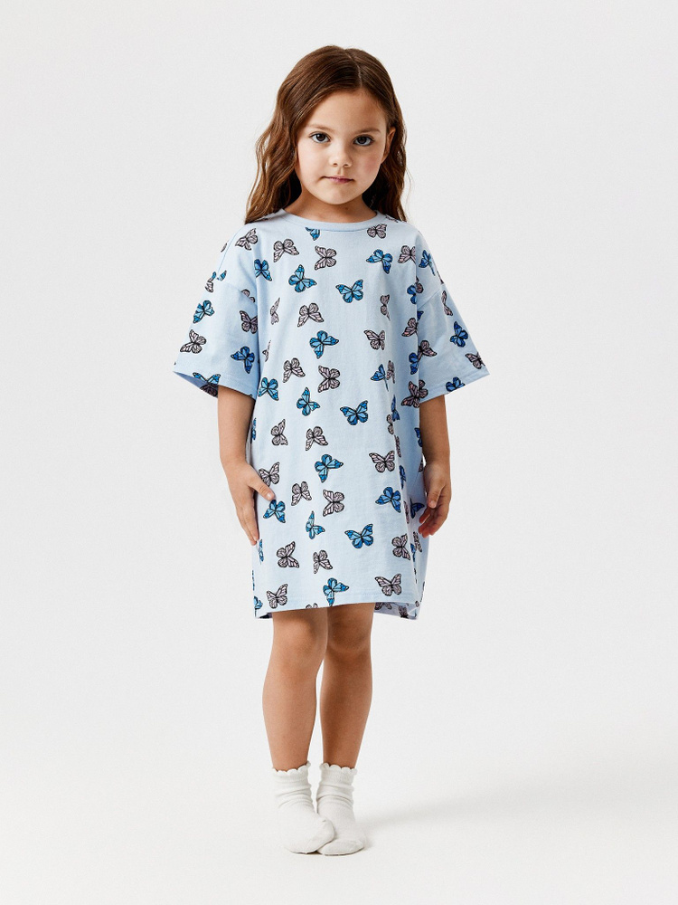 Ночная сорочка Девочки Acoola Трикотаж, Хлопок, размер 98, 104 голубой Китай купить c доставкой ...