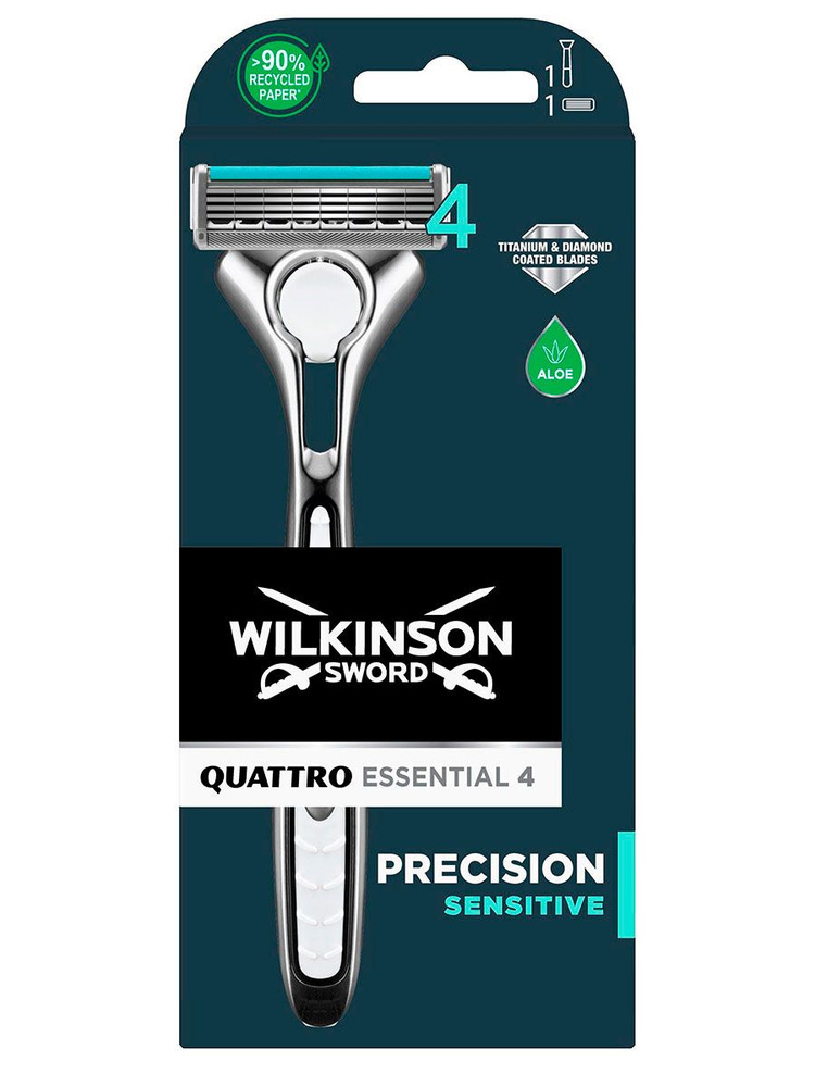 Wilkinson Sword Schick Quattro Titanium Бритва Essential Sensitive (1 ...