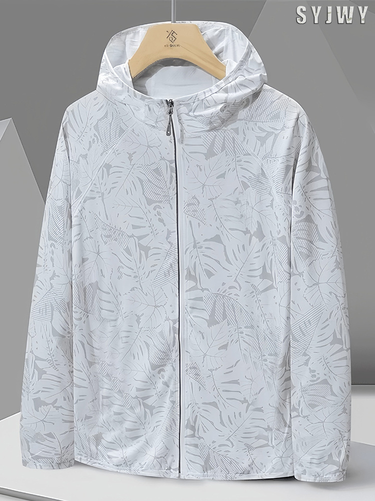 Ветровка Женский, Мужской SYJWY Карманы белый отложной Полиэстер FR, размер 56 Длинный На любой ...