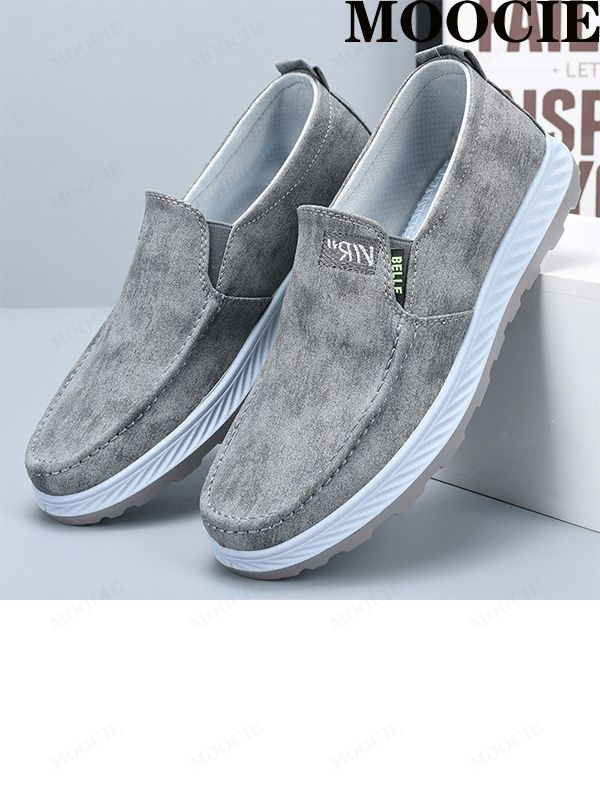 Мокасины Мужской MOOCIE серый, размер 44 Без застёжки Лето Круглый нос купить c доставкой на ...