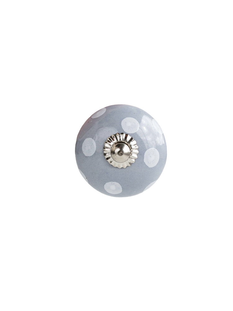 Ручка мебельная Isabelle Rose Grey with white dots, керамика. купить на ...