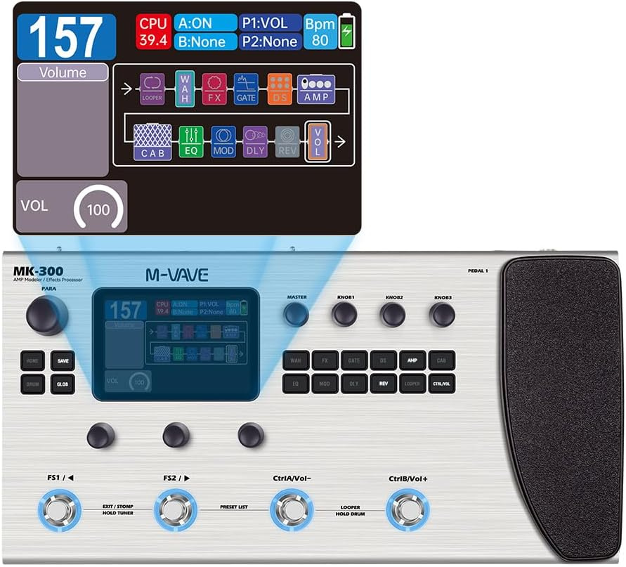 M-VAVE MK-300 Профессиональный гитарный процессор эффектов для ...