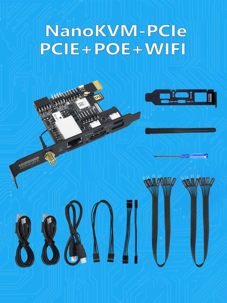 Sipeed NanoKVM-PCIe +WIFI+PoE Mini Пульт дистанционного управления ...