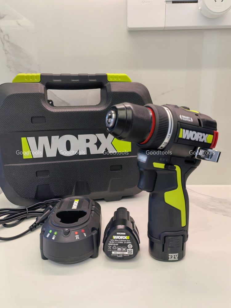 WORX Шуруповерт WU135, литиевая электродрель 12 В, высокий крутящий ...