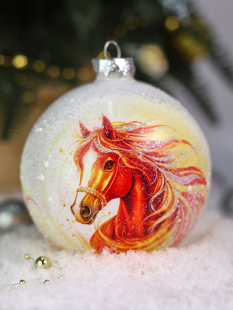 Елочный шар стекло Символ года 100 мм купить c доставкой на OZON по ...