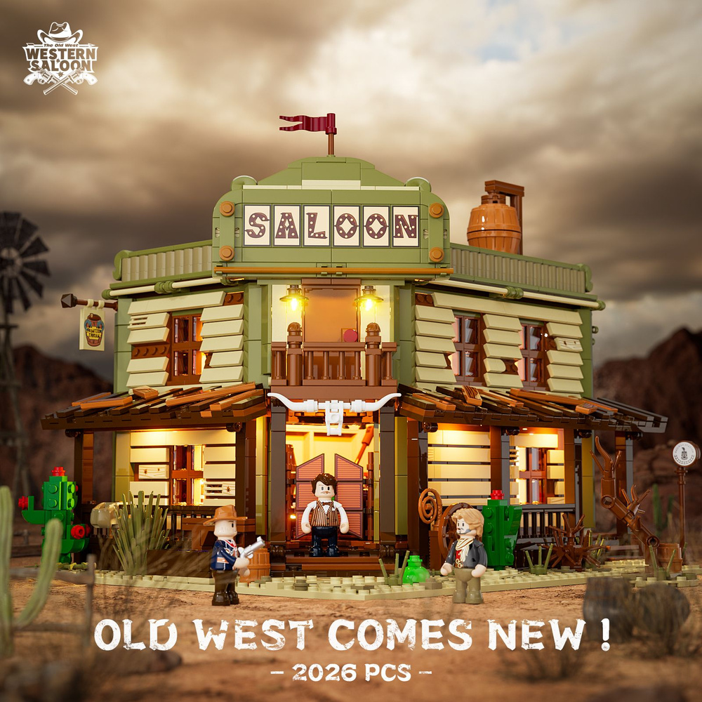FUNWHOLE Western-Saloon Lighting Building-Набор кирпичей - The Old West ...