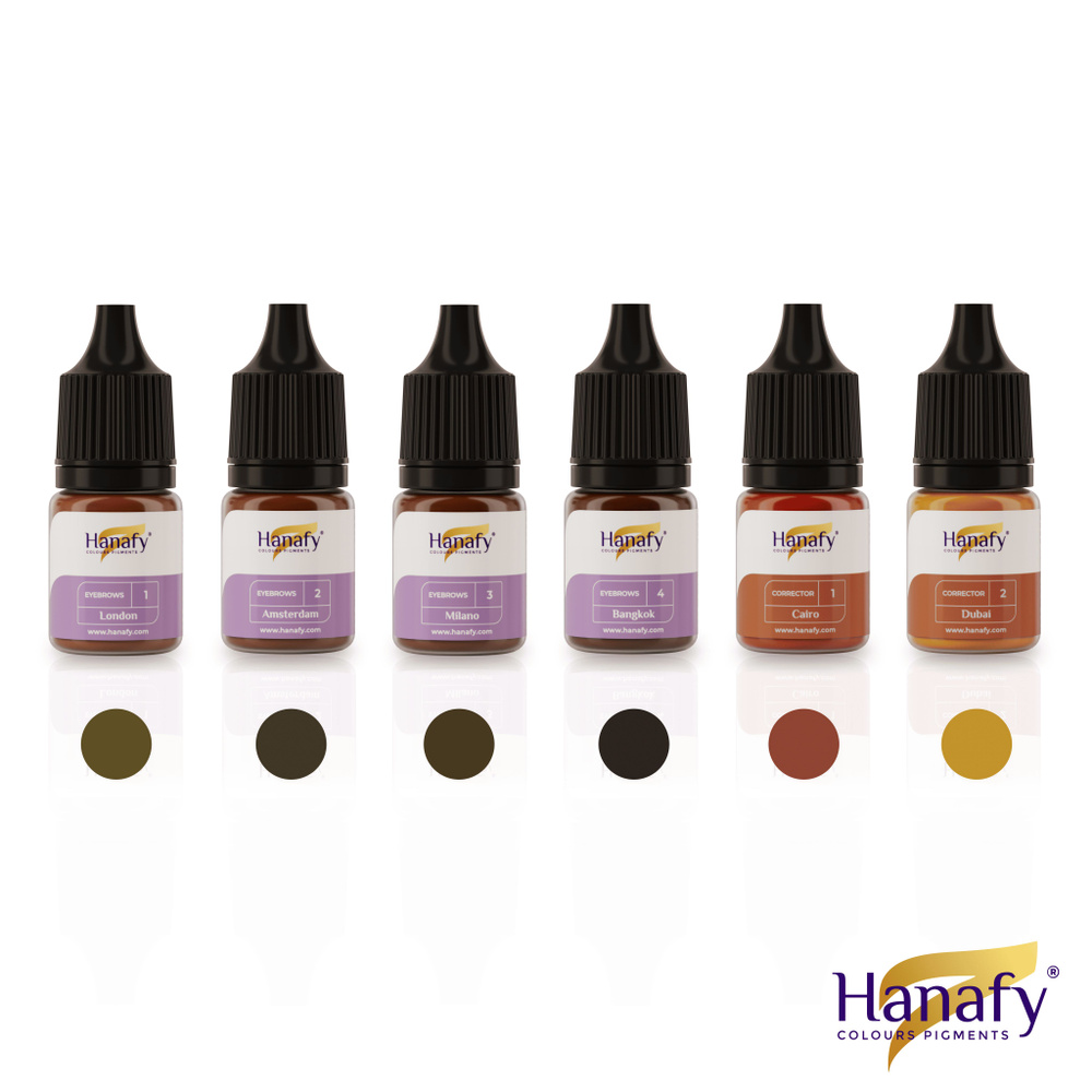 Сет минеральных пигментов перманентного макияжа бровей от Hanafy купить ...
