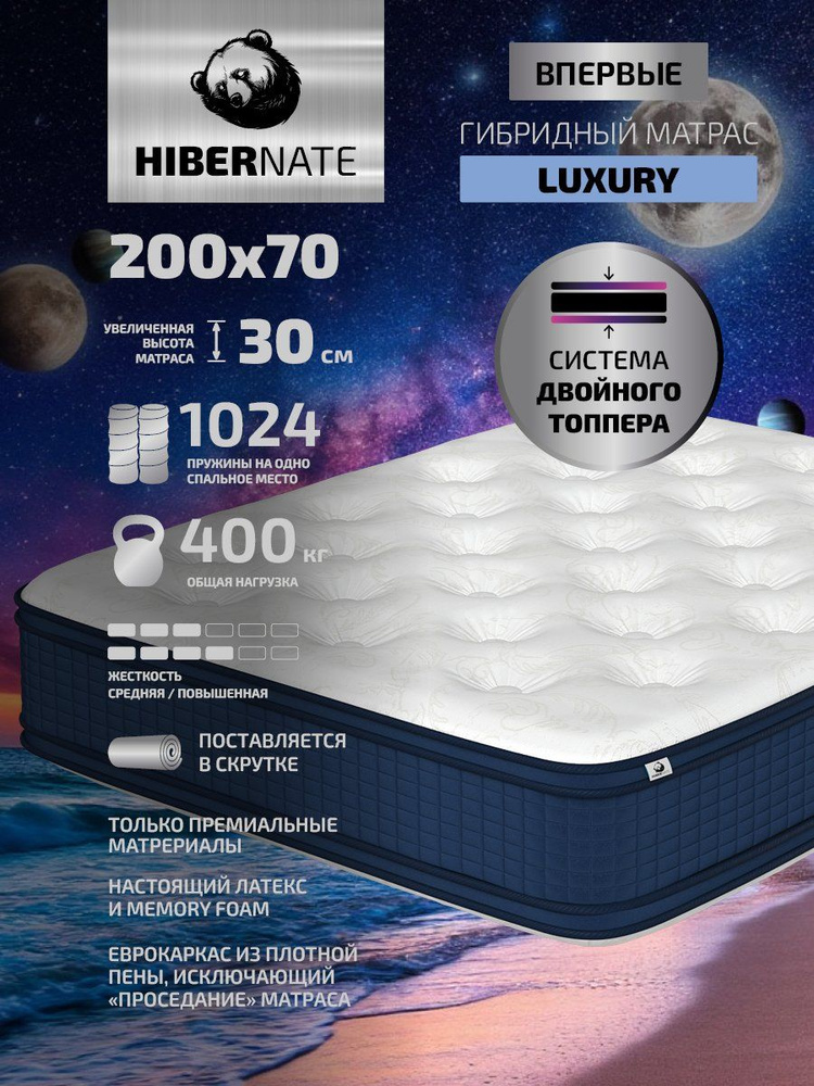 Матрас HIBERNATE LUXURY, С зональным пружинным блоком, 70x200 см купить ...