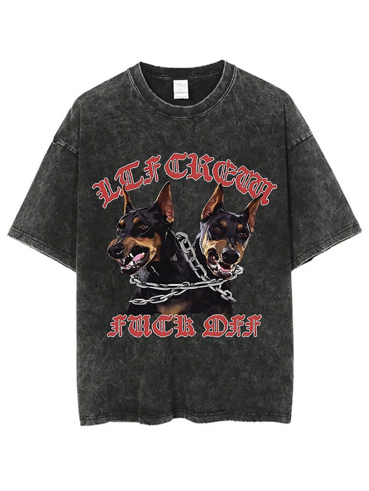 Футболка Мужской, Женский SYJWY черный Короткий, размер 44 Хлопок Логотип свободный Повседневный ...