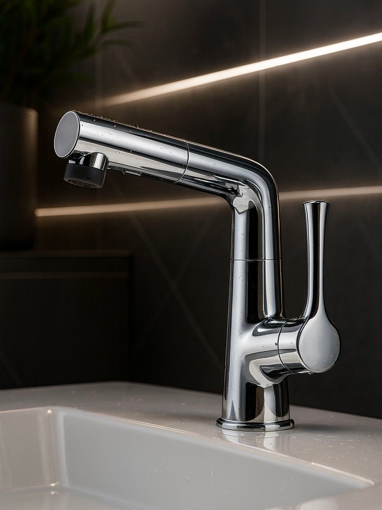 Смеситель HIMIXER для раковины выдвижной с регулировкой высоты, хром купить на OZON по низкой ...