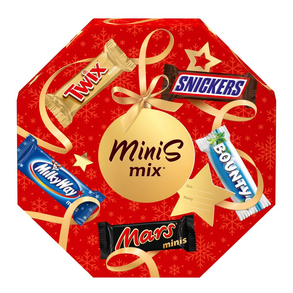 Новогодний подарок набор сладостей Minis Mix, шоколадные батончики ...