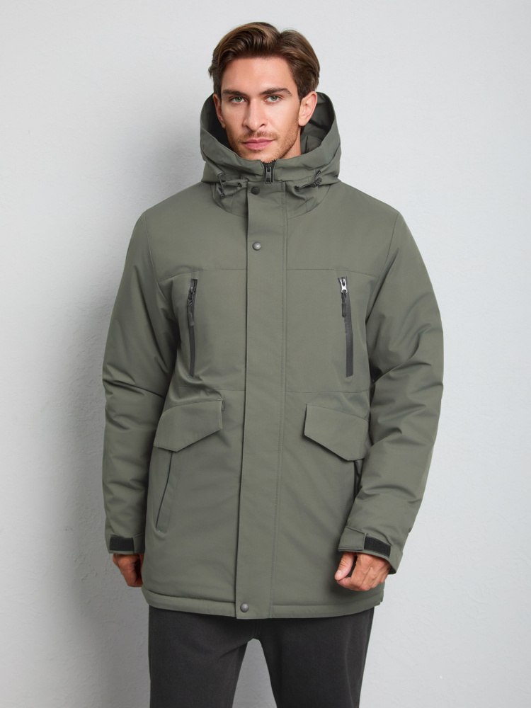 Куртка Мужской KINGSO MENS Капюшон, Карманы желто-зеленый светлый, светлый хаки Полиэстер ...