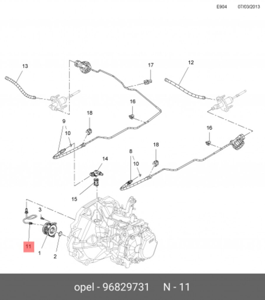 трубка цилиндра сцепления org (GM/Opel/Chevrolet 96829731) купить на ...