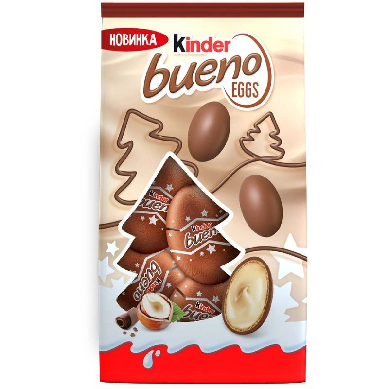 Конфеты Kinder Bueno Eggs 80 г молочный шоколад с молочно-ореховой ...