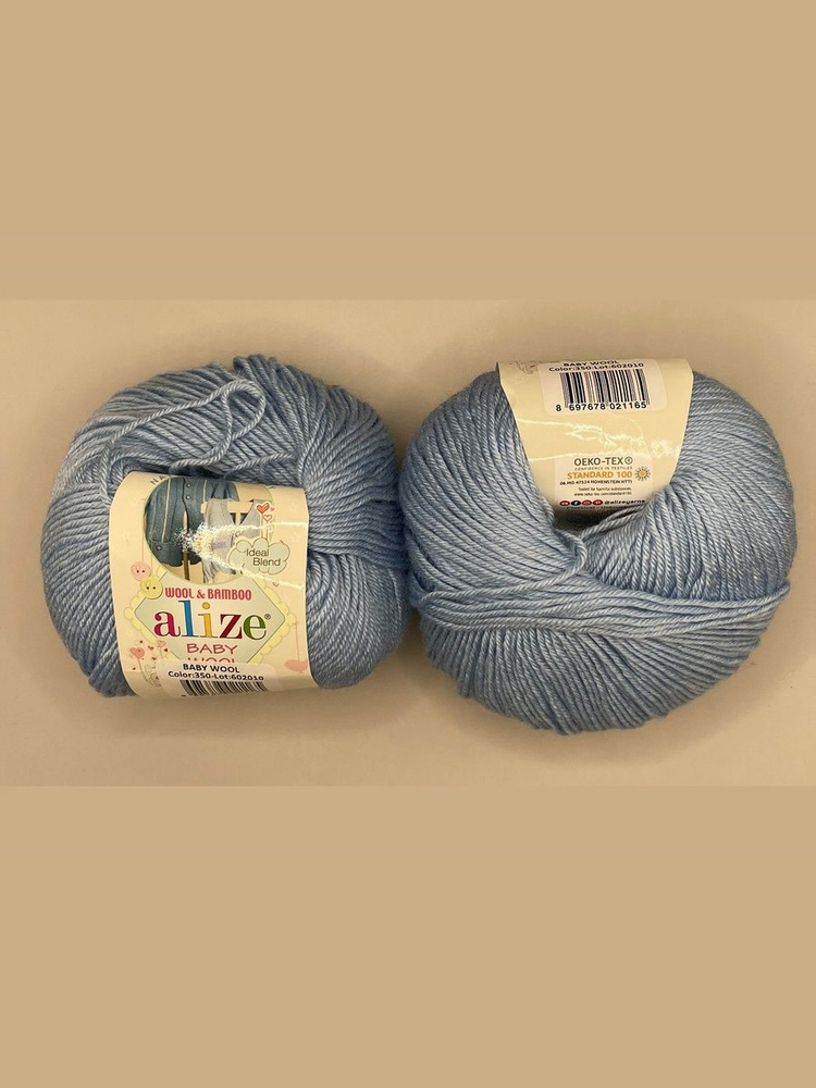 Два мотка пряжи Alize Baby Wool (350) ,50гр-175м, 40% шерсть, 20% бамбук, 40% акрил. купить на ...